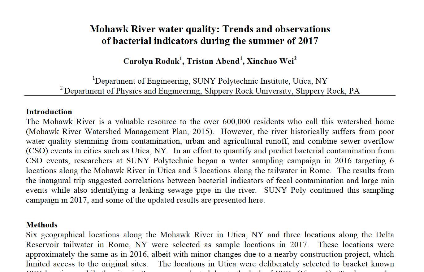 Abstracts Mohawk Watershed Symposium